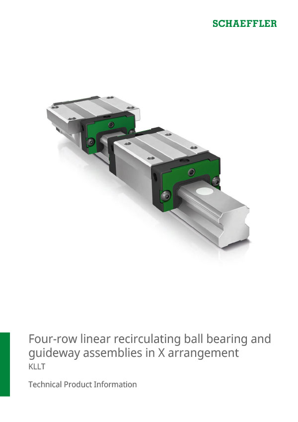 Four-row linear recirculating ball bearing and guideway assemblies in X ...